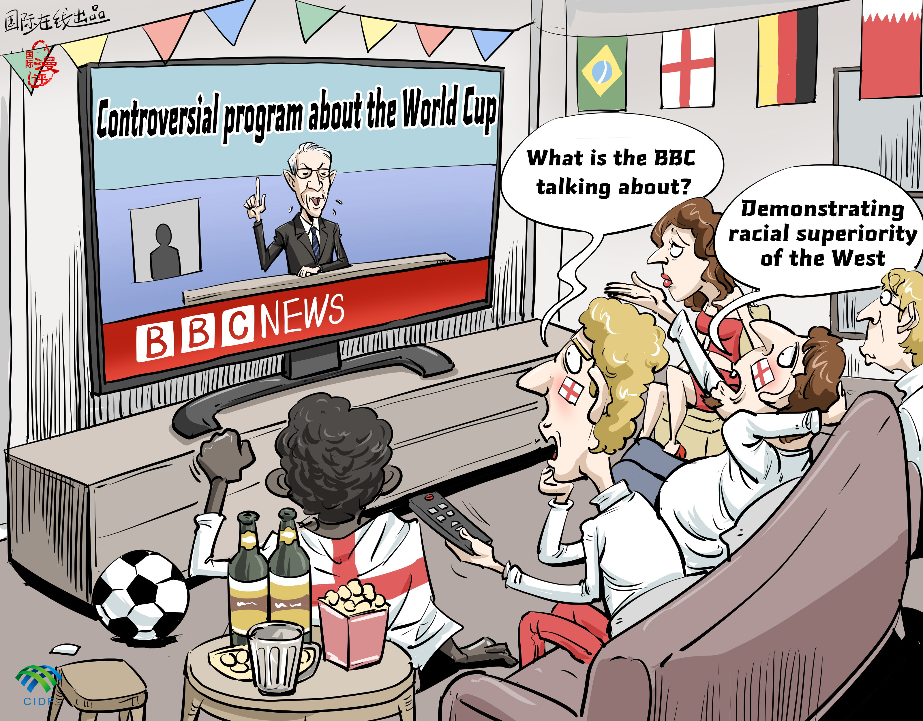 【Editorial Cartoon】Politicizing the soccer games - 国际在线移动版