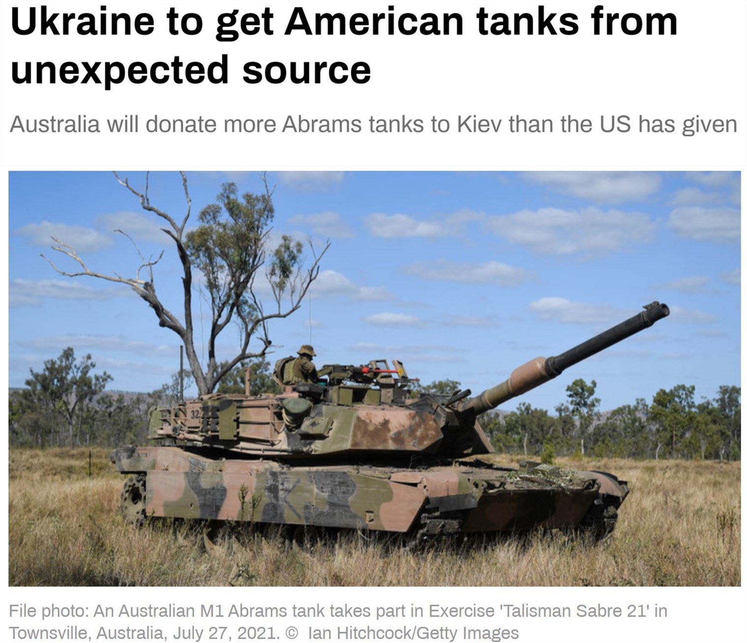 比美国还多！乌克兰将从澳大利亚获得49辆旧坦克 - 国际在线移动版